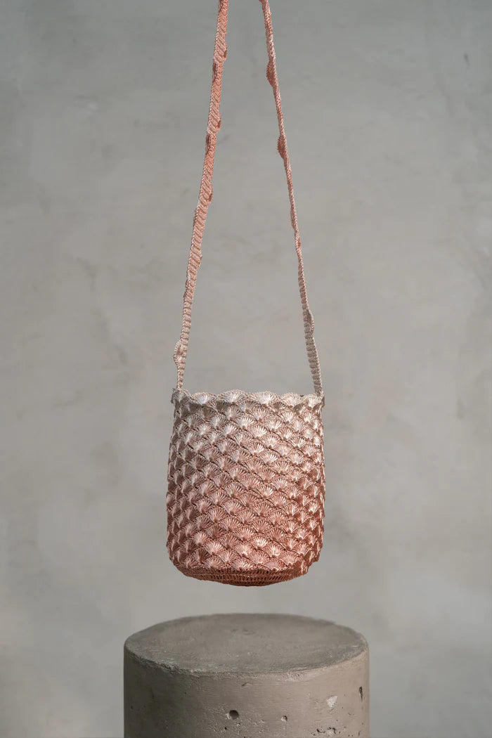 Kaia seashell - long strap - silver and gold